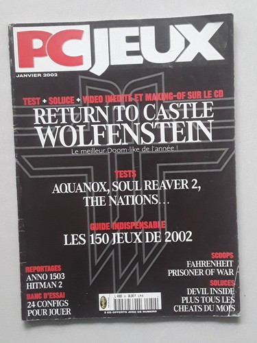 PC JEUX MAGAZINE 50 JANVIER 2002 * RETURN TO CASTLE WOLFENSTEIN , ANNO ...