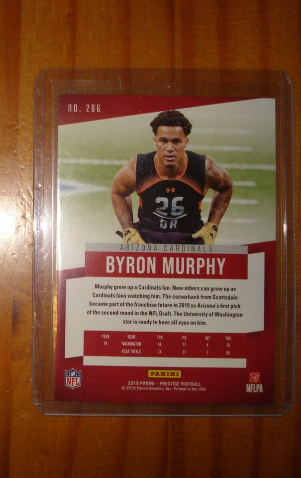 2019 Panini Prestige Byron Murphy RC #206 Arizona Cardinals | eBay