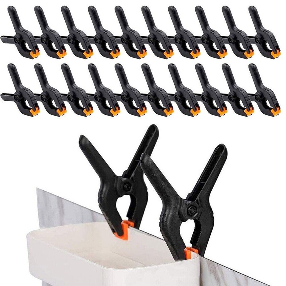 1-50 Heavy Duty Plastic Spring Clamps Tips DIY Small Tool Clip Jaw ...