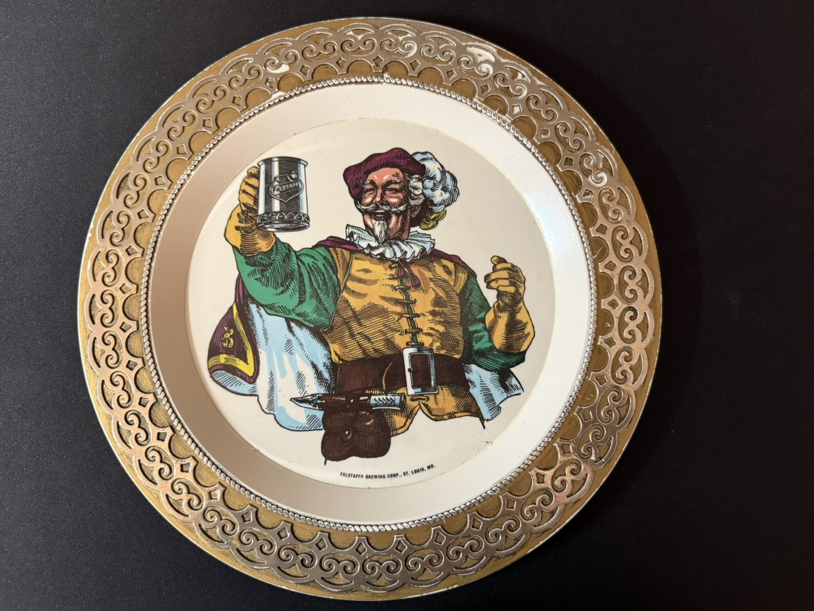 Vintage Falstaff Plate Tray Beer Advertisement Man Cave Literature ...