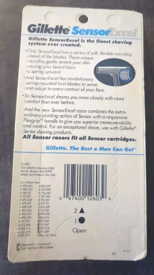 Original Gillette Sensor Excel Razor Handle And Blades | eBay