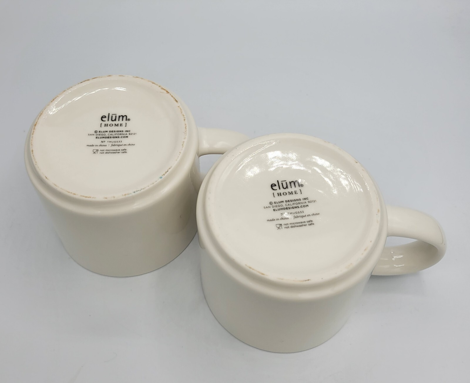 ELUM Home Bee Happy & Bee image in gold white coffee mugs (2) /w gold ...