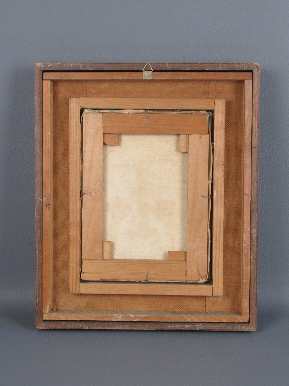 Painting Crucifixion Opera Materials On Linen Signed Zecchelli Vintage ...