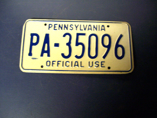 Pennsylvania 1970's Official Use License Plate #PA-35096 - Expired ...