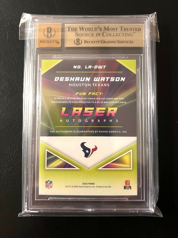 2020 Panini Laser Deshaun Watson Auto 6/15 BGS 9.5 Auto 10 | eBay