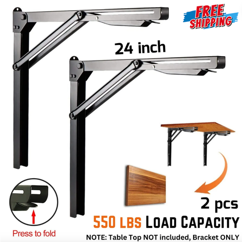 Heavy Duty Folding Table Bracket Garage Shelf Workbench Butcher Block ...