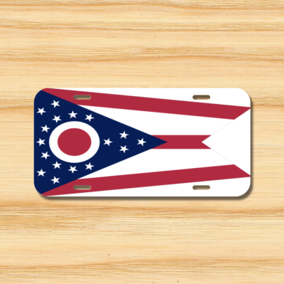 Ohio State Flag License Plate Vehicle Auto Tag Columbus Cleveland OH ...