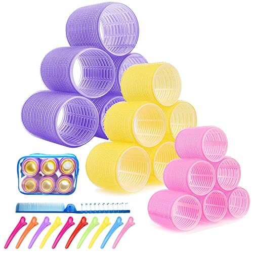 Jumbo Large Hair Rollers Set31pcs 3 Sizes with Clips & Comb Hair ...
