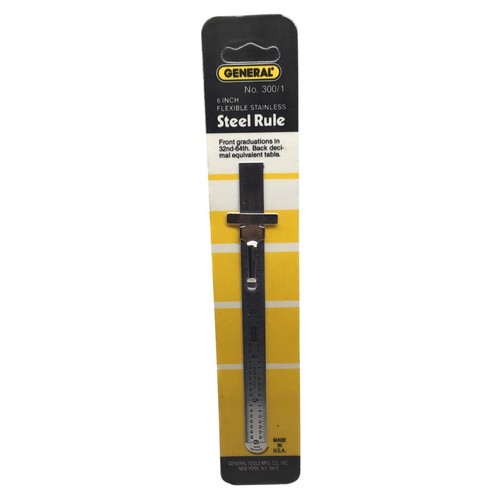 General Tools 6-Inch Flexible Stainless Steel Rule No. 300/1 With ...