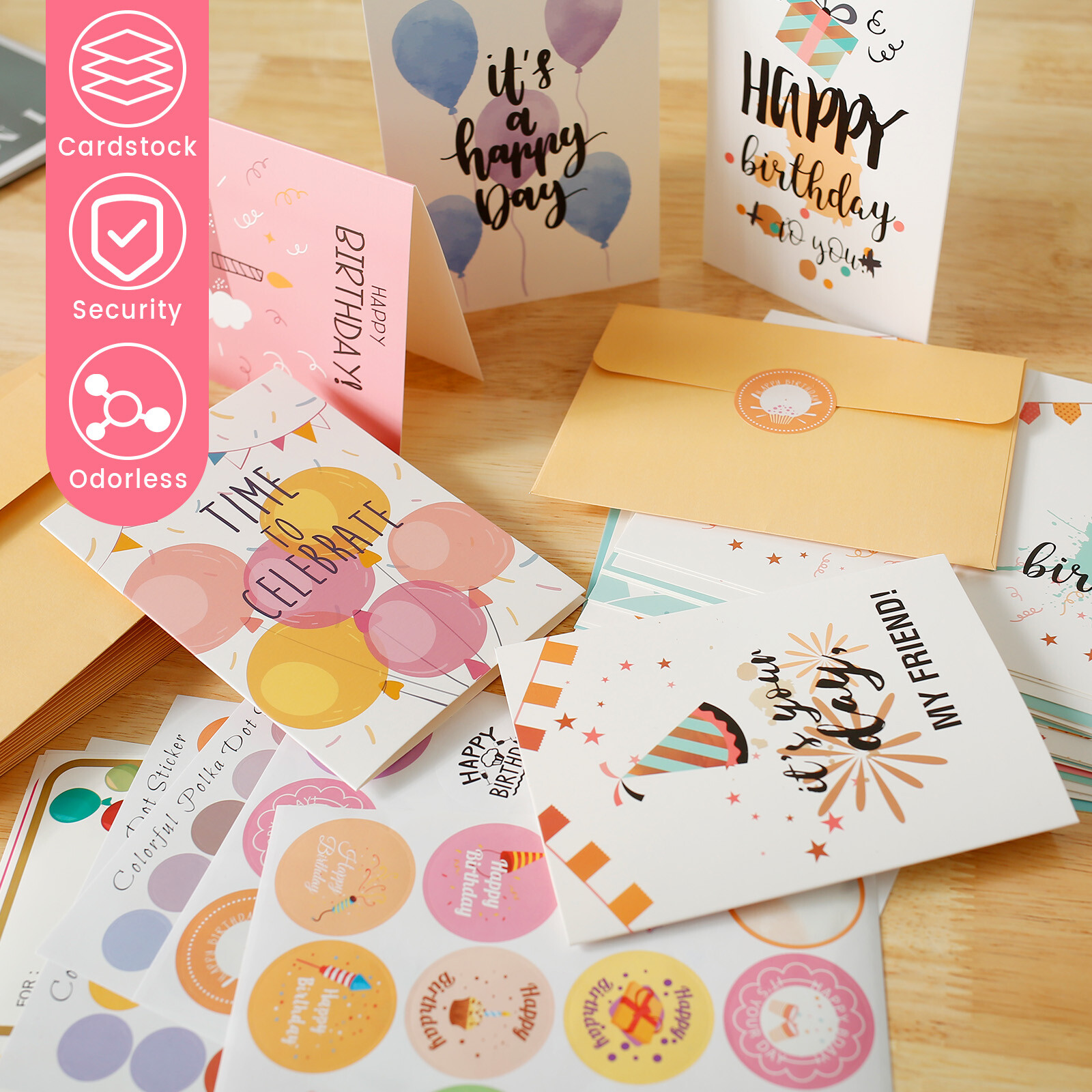 24Pcs Happy Birthday Cards Set Assorted Exquisite Birthday Greeting ...