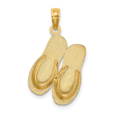 14K 3D Large KEY WEST Double Flip Flop Charm | eBay