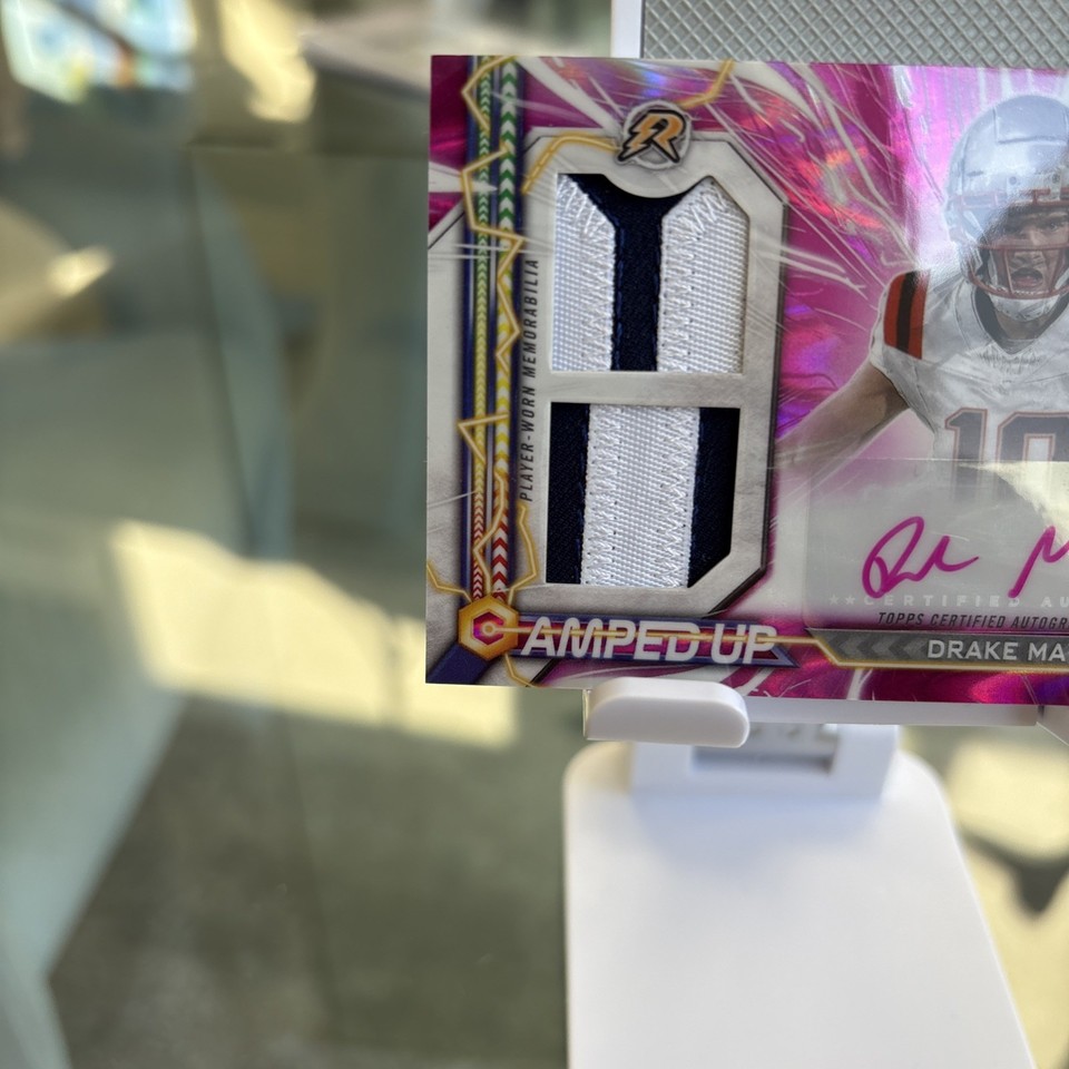 Topps Resurgence - Amped Up Rookie Patch Autographs Drake Maye /10 | eBay
