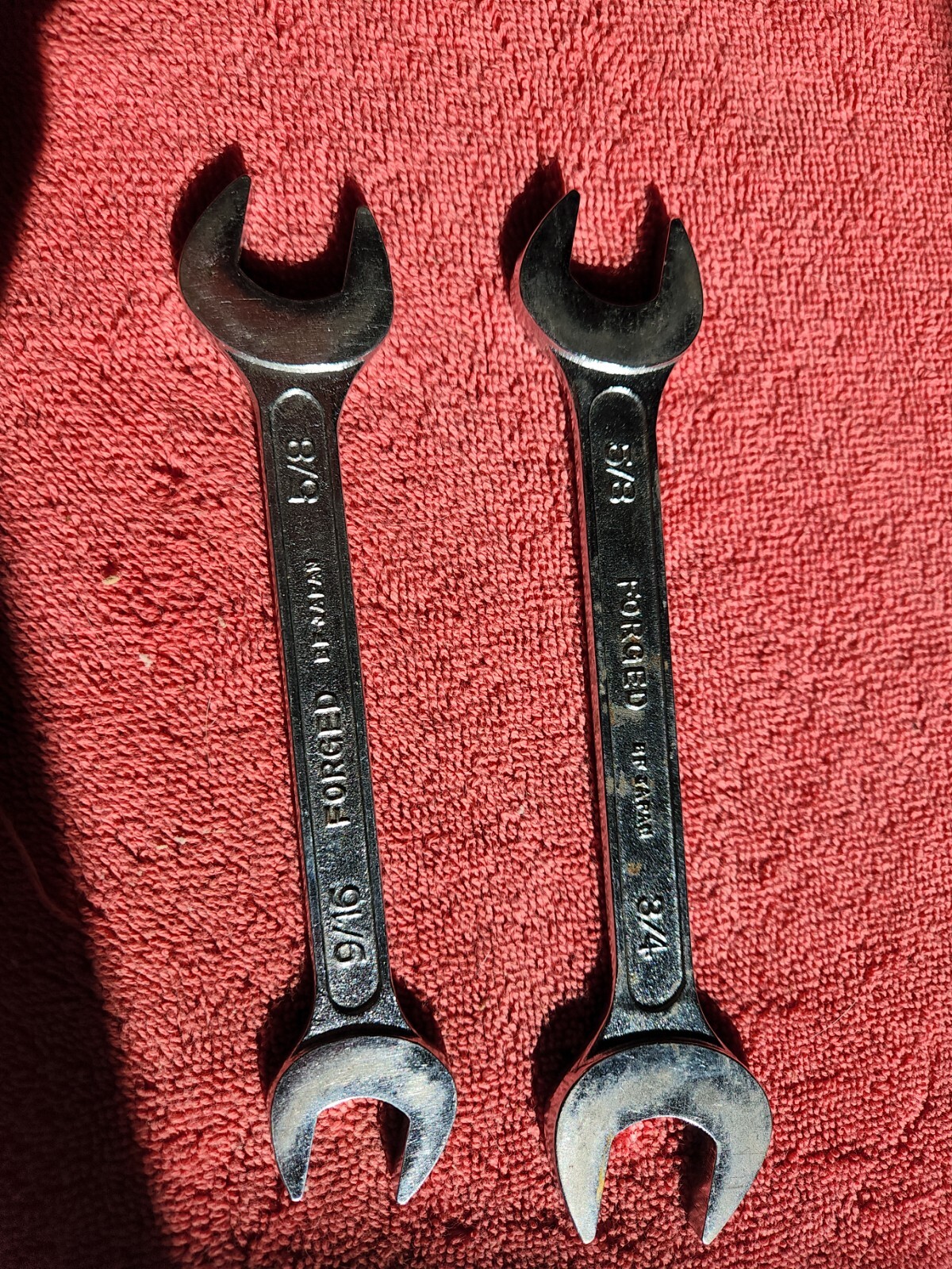VINTAGE SEARS DOUBLE OPEN END WRENCHES JAPAN 5/8 X 9/16 AND 5/8 X 3/4 ...