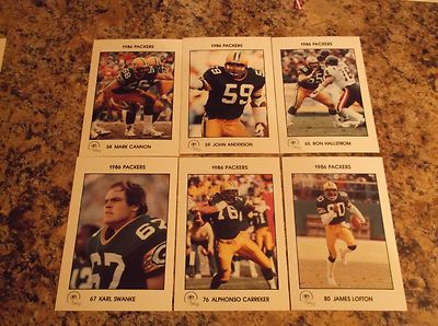 1986 GREEN BAY PACKERS POLICE CARD RON HALLSTROM SINGLE PLAYER CARD | eBay
