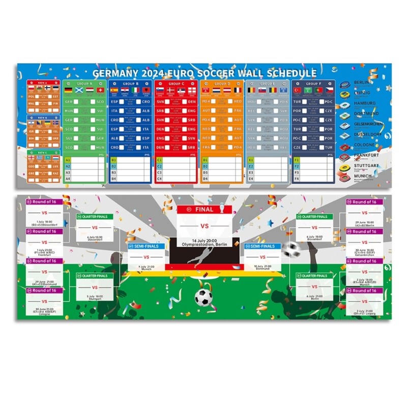 Germany/UK 2024 European Football Schedule Poster Cup Football Game ...
