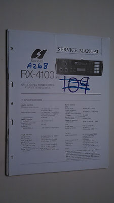 Sansui rx-4100 service manual original repair book stereo tape player car radio | eBay