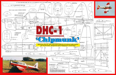 RCSA Model Airplane Plans (RC): DHC-1 Chipmunk 52" Semi-Scale for .25 ...