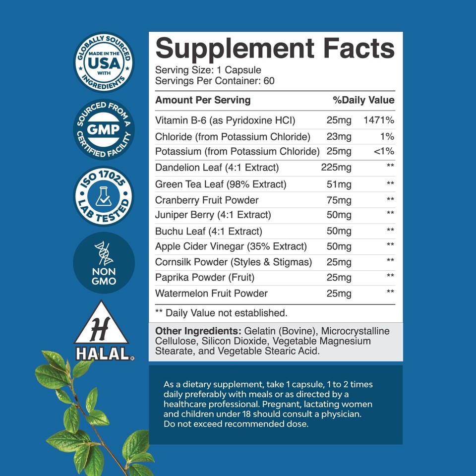 Water Away Pills Maximum Strength - Herbal Diuretic Pills for Water ...