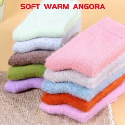 5 pairs Angora Rabbit Wool Womens Girls Socks Luxury Comfort Soft Warm ...