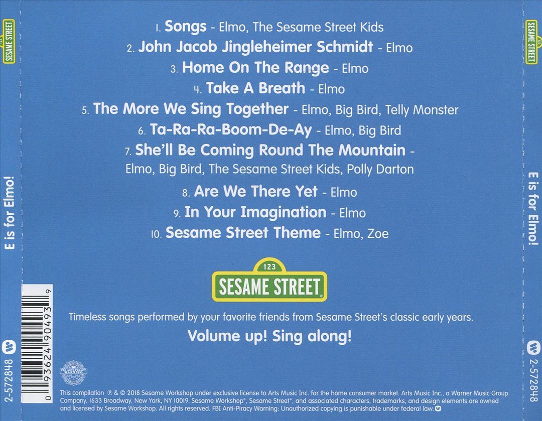 SESAME STREET - E IS FOR ELMO! NEW CD 93624904939| eBay