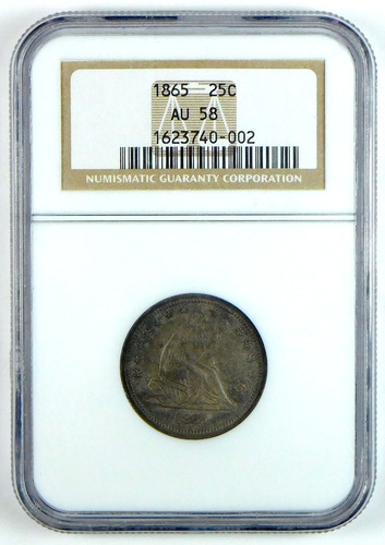 1865 Seated Liberty Quarter - NGC AU 58 | eBay
