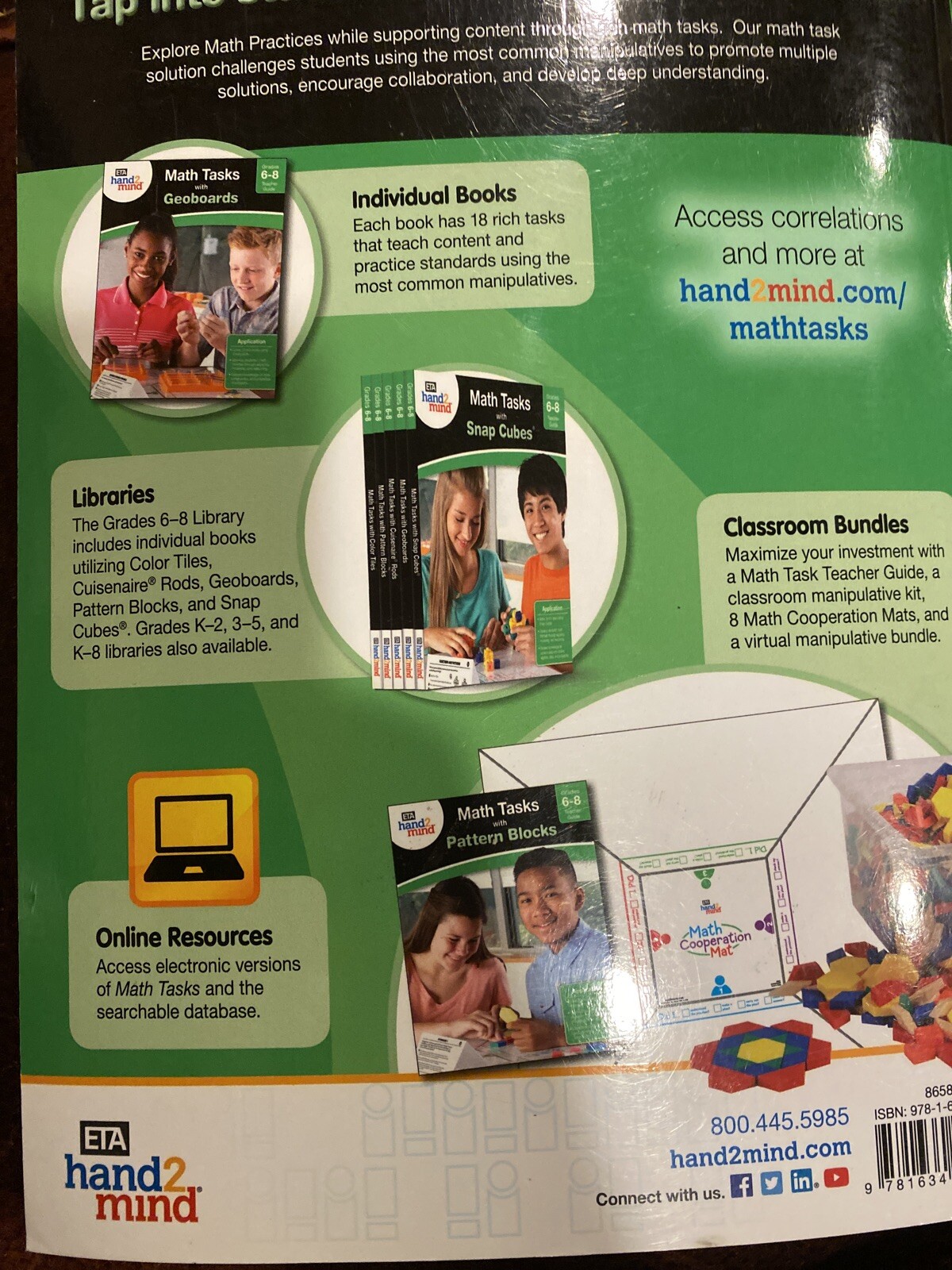 ETA Hand2Mind Math Tasks W/ Color Tiles Teacher Guide Grades 6-8 | eBay.de