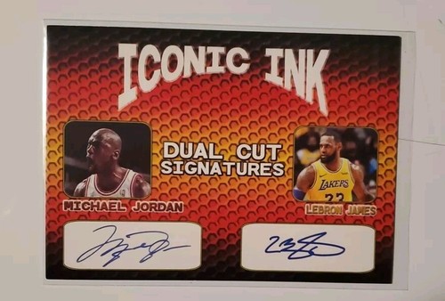 MICHAEL JORDAN and LEBRON JAMES iconic ink dual cut ink card | eBay