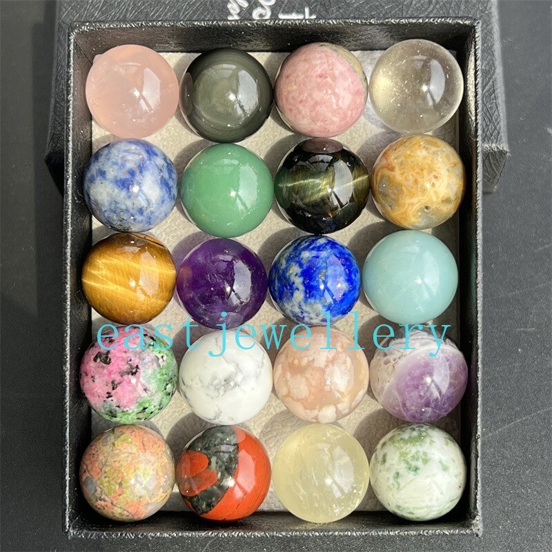 10pcs Natural Mixed Sphere Quartz Crystal Carved Gem Ball Reiki Healing ...