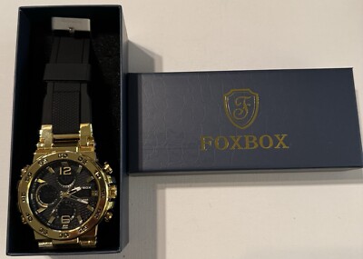 Men’s Watch, Foxbox, Gold/ Black, Very Nice! Open Box | eBay