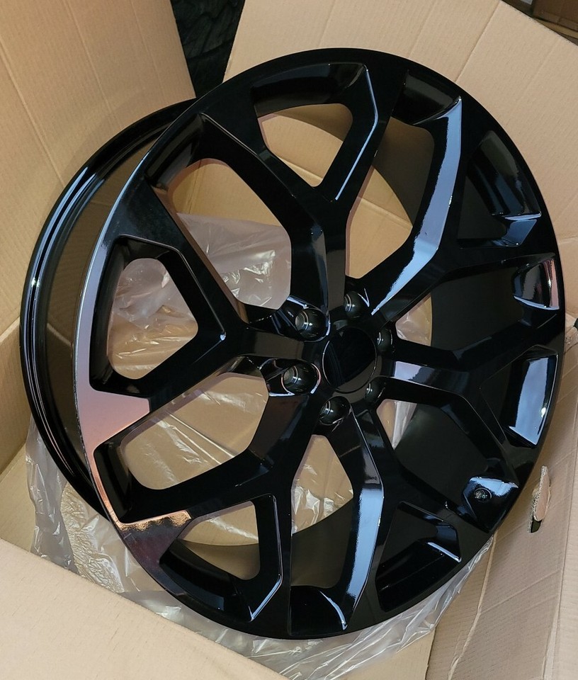 30" Inch Gloss Black Replica G09 Snowflake Wheels Rims 348 CV98 ...