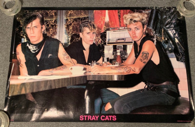 Vintage Stray Cats Poster FLAWS Band Brian Setzer | eBay