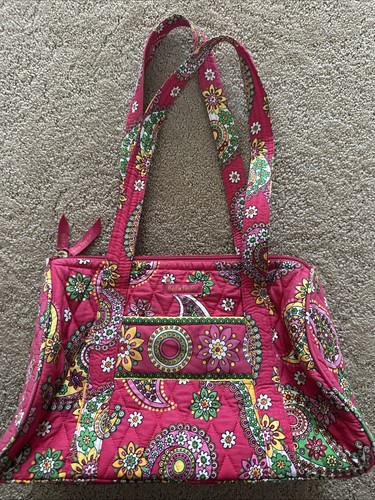 Bella Taylor Quilted Bright Pink Purse Paisley Print Spring Summer ...