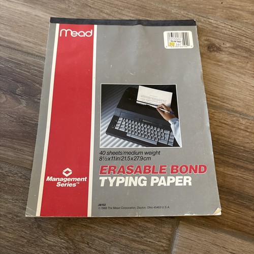 Mead 39198 Erasable Bond Typing Paper - medium weight ~35 Sheets Used ...