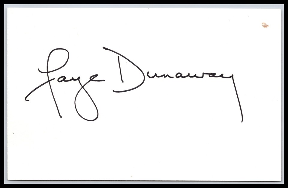 Faye Dunaway - Actress - 5x8 Card - Signed / Autograph | eBay
