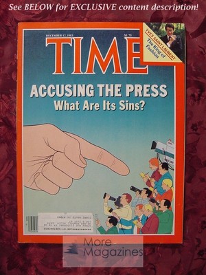 TIME Magazine December 12 1983 12/12/83 THE PRESS YVES SAINT LAURENT | eBay