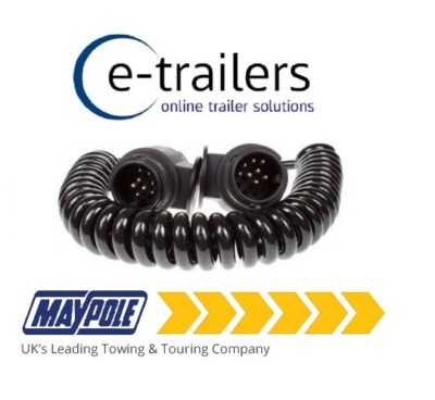 Trailer Curly 'SUZIE' 13 Pin Type Extension Cable Lead 8 Pin Plug 8 ...