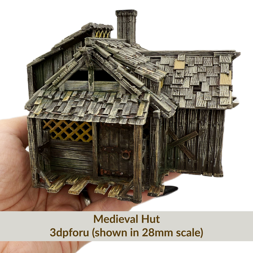 Medieval Hut Miniature House in 28mm 32mm and HO Scale by 3dpforu | eBay