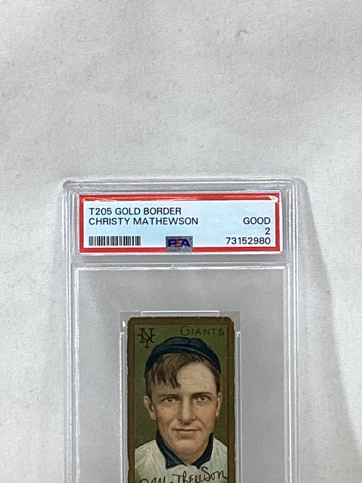 1911 T205 Gold Border Piedmont Back NY Giants Christy Mathewson PSA 2 ...