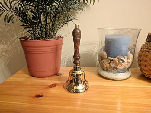 Large School Bell, Polished Brass Metal Handbell, Gold Color with ...