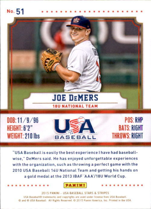 Joe DeMers 2015 Panini Stars & Stripes Longevity Card #51 | eBay