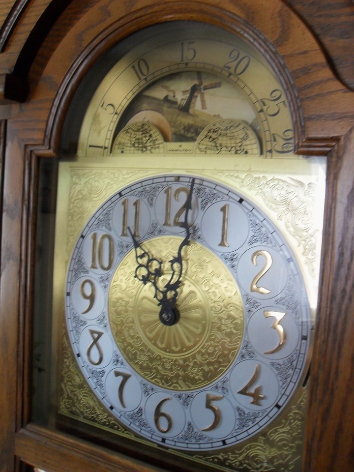 Hamilton Large Grandfather Clock, "Cumberland Model" Solid Chestnut ...
