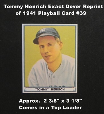 Thomas Henrich 1941 PLAY BALL Dover Reprint Card #39 _ Exact (D) | eBay