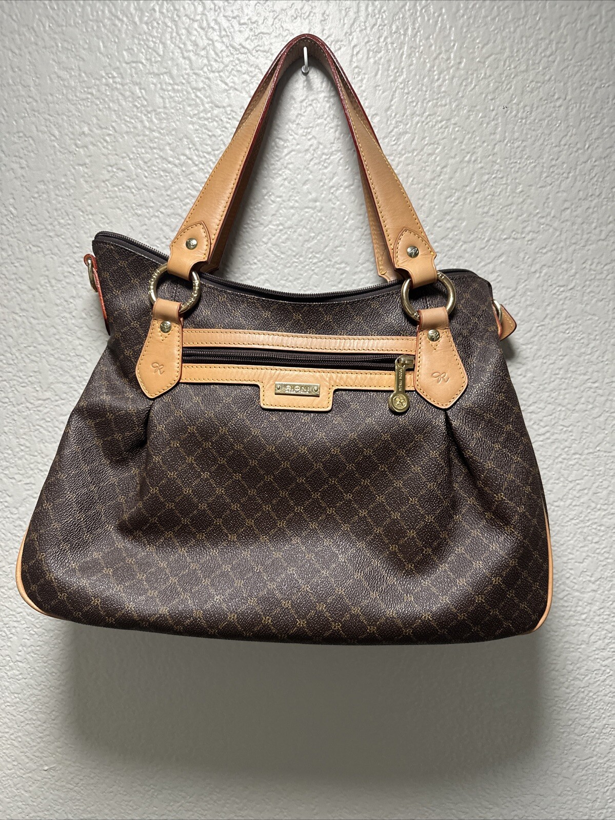 Rioni Jenny Signature Bag, Brown Leather - Gem