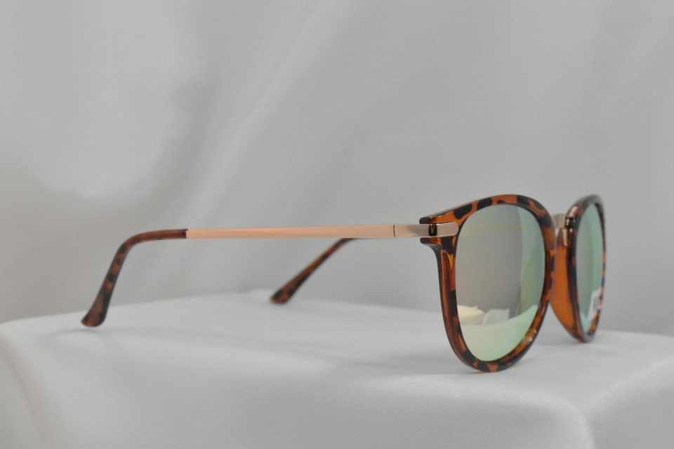 Vox Womens Fashion Mirrored Sunglasses Tortoise w/Rose Gold Lens Silver ...