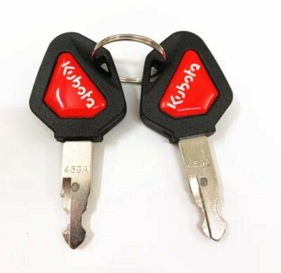 2 Kubota Skid Steer Track Loader Mini Excavator Ignition Keys with Red ...