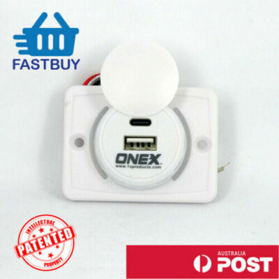 DUAL USB FLUSH MOUNT POWER SOCKET 12V/24 Volt 4.8 AMP CAR BUS TRUCK ...