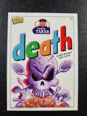Under Taker Skull & Crossbones Spoof Cereal Killers Card Garbage Pail ...