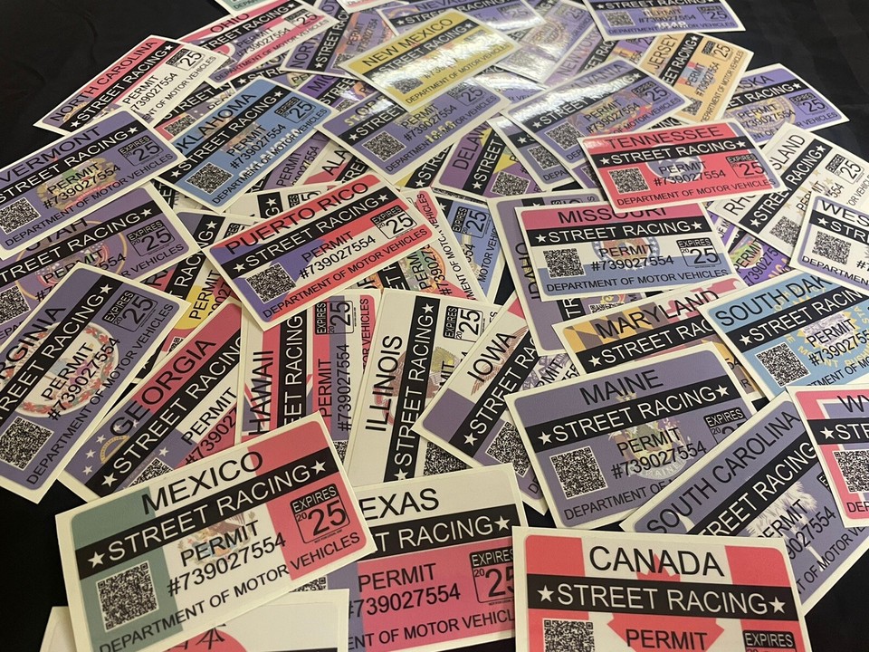 Street Racing Permit Car Truck Window Sticker Drag Racing Stickers ...