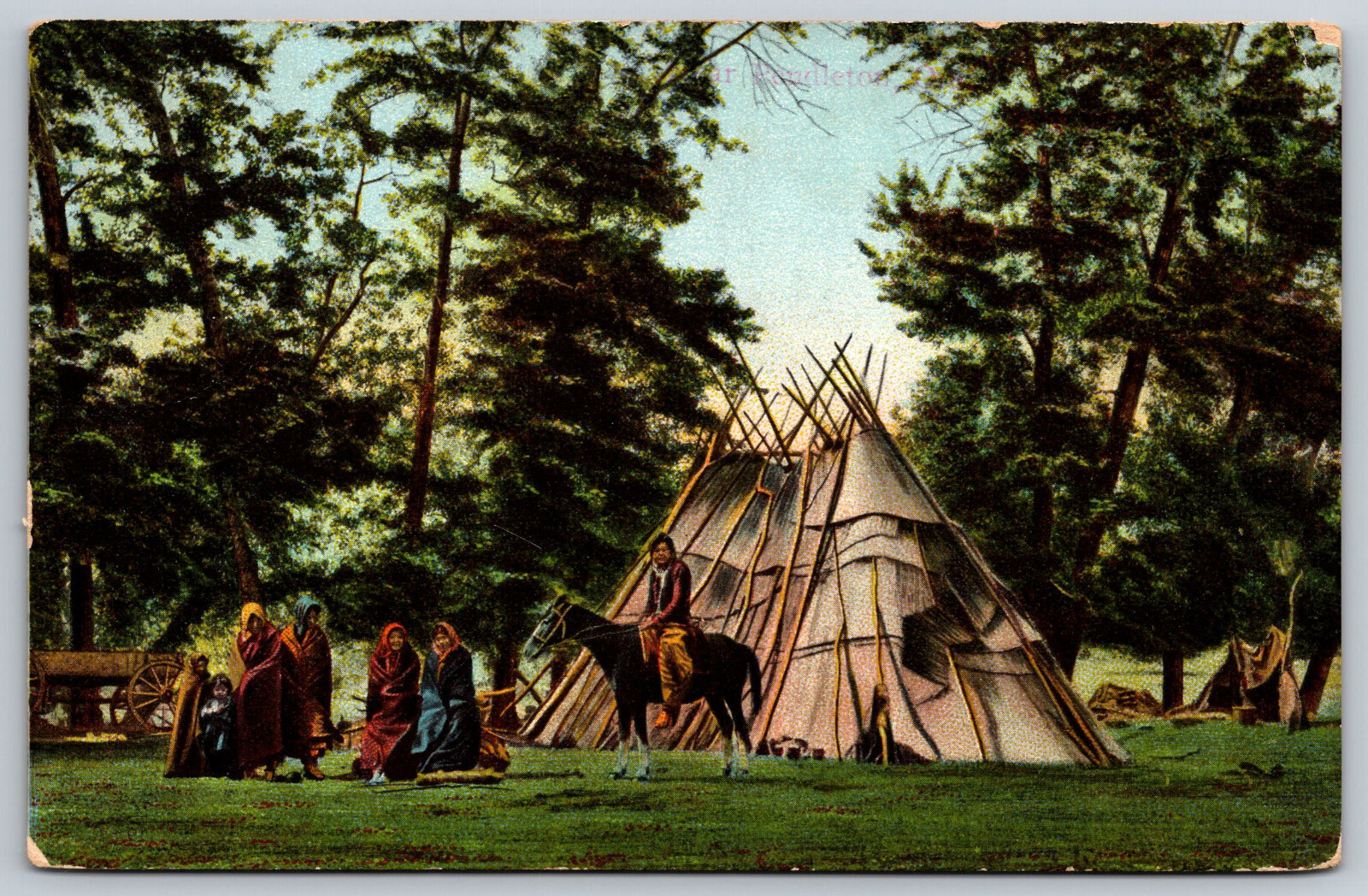 Postcard Indian Camp Tepee Horse H12 | eBay