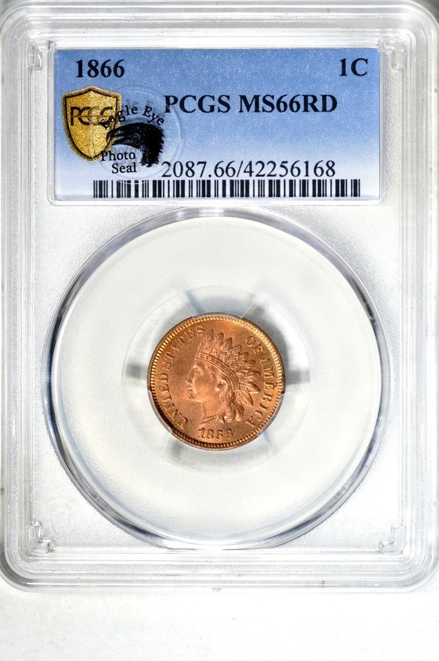 1866 1C Indian Cent PCGS MS66RD (PHOTO SEAL) | eBay